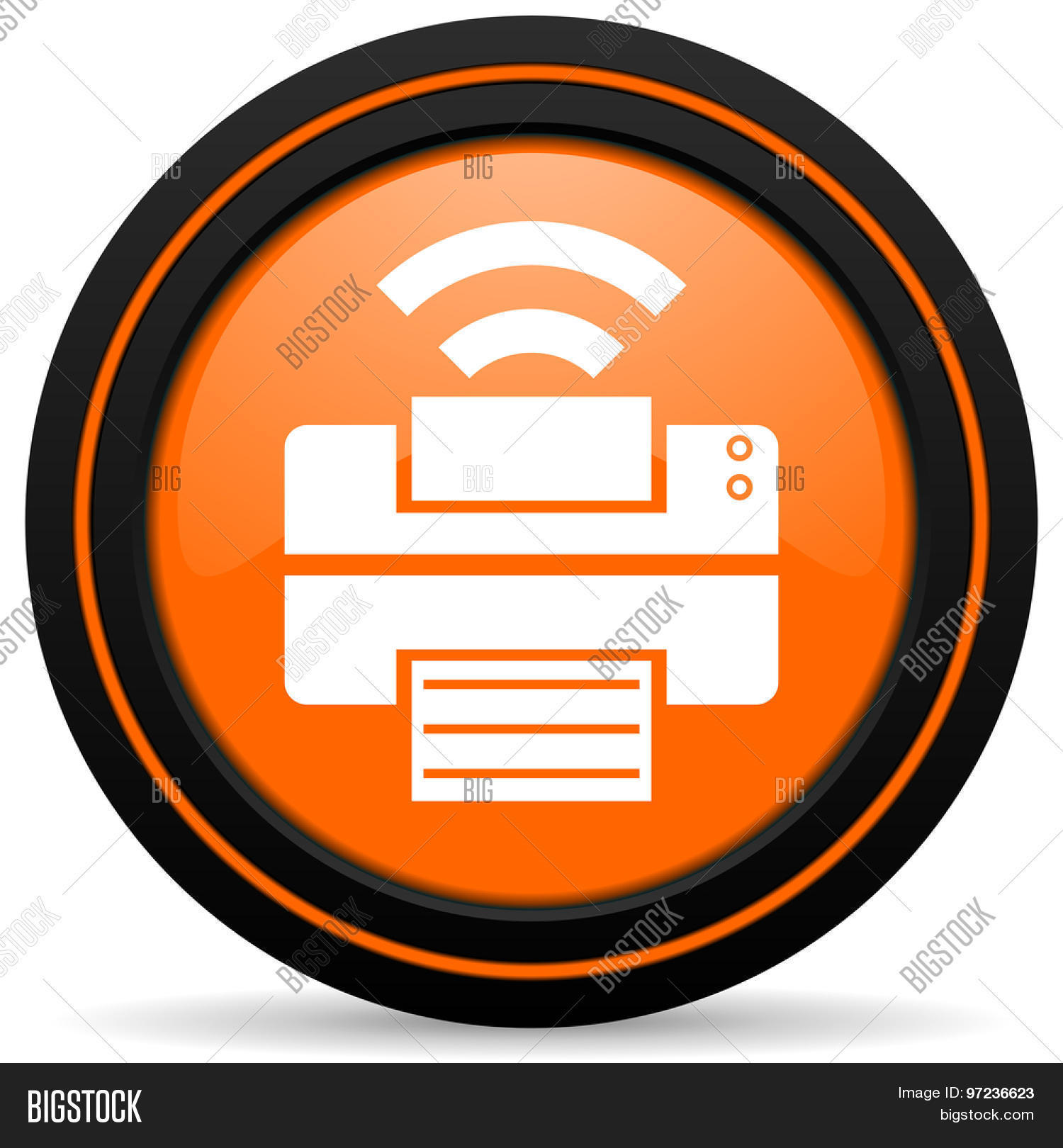 Printer Orange Icon Image & Photo (Free Trial) | Bigstock