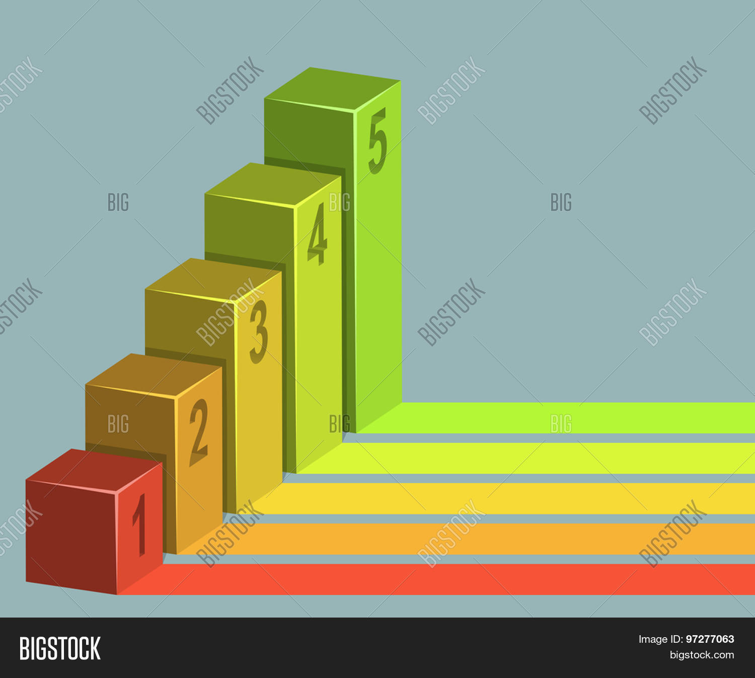 Five Steps Color Bars Vector & Photo (Free Trial) | Bigstock