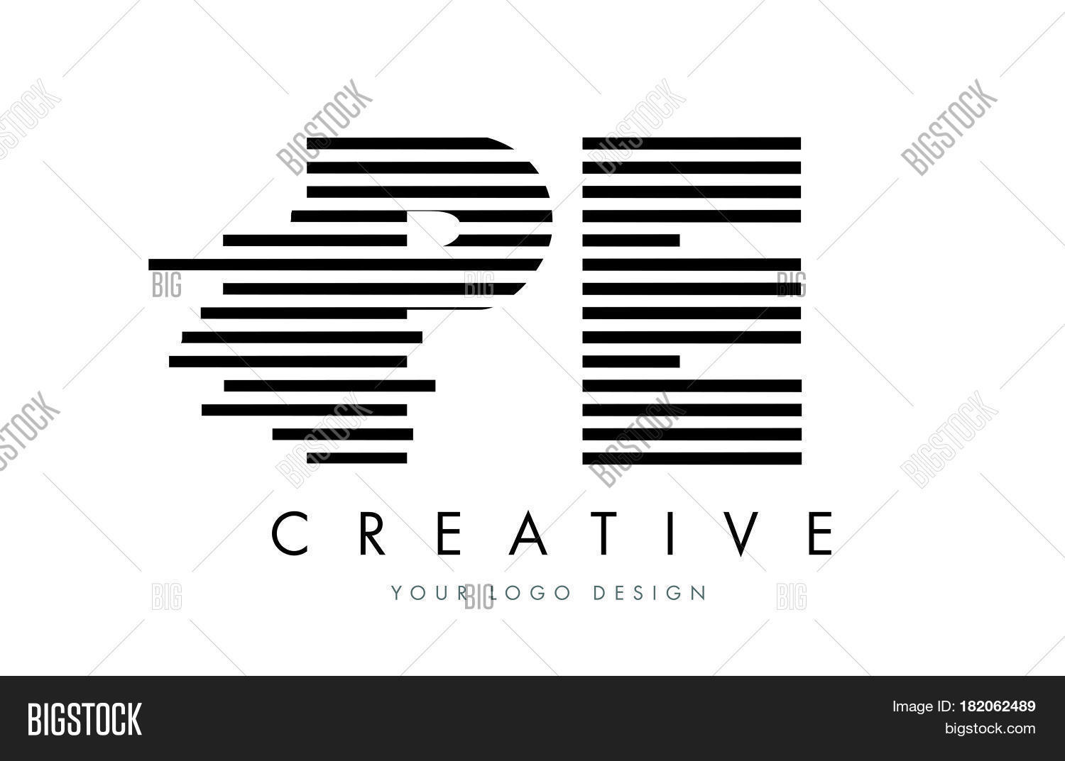 Pe P E Zebra Letter Vector & Photo (Free Trial) | Bigstock
