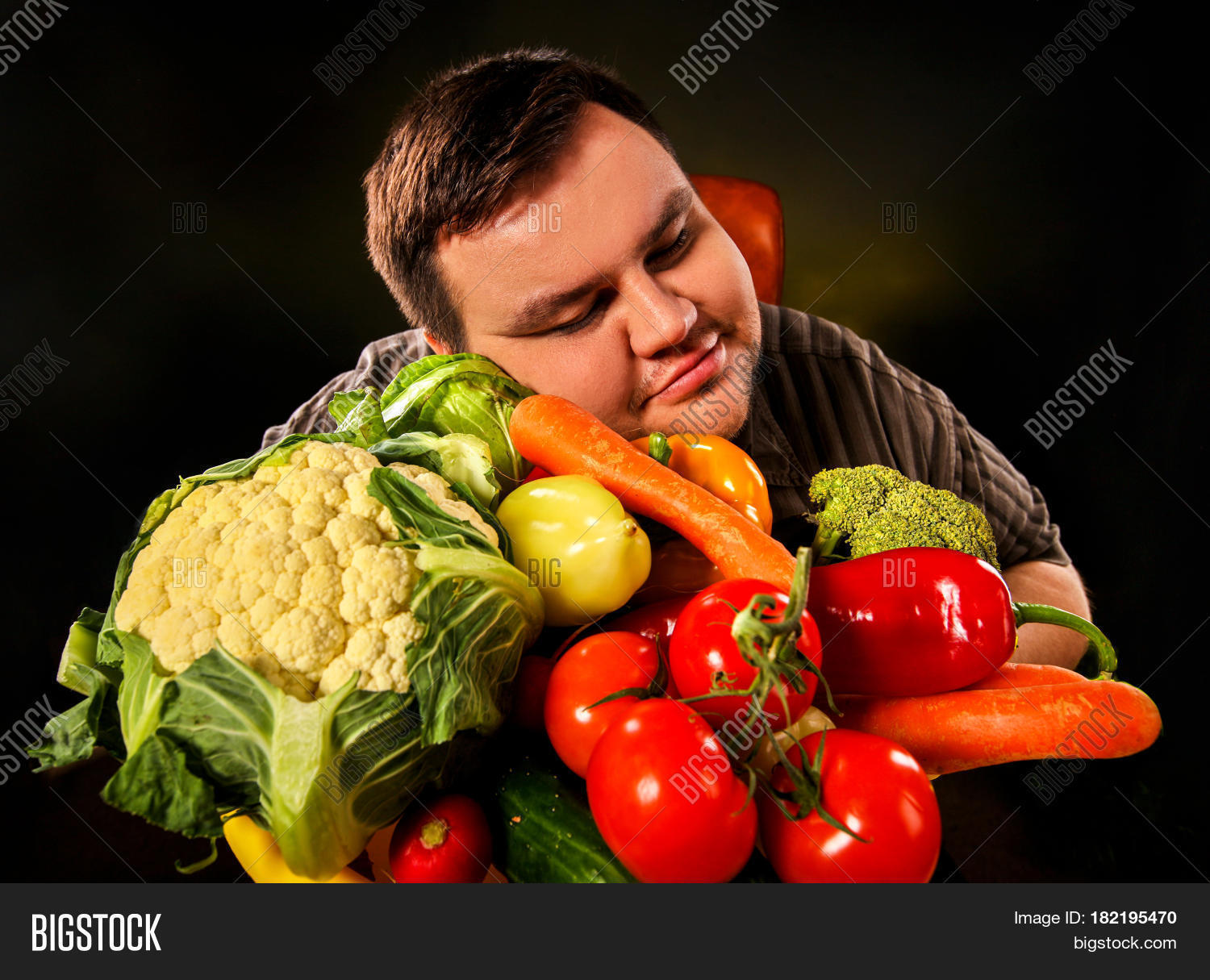 Diet Fat Man Eating Image & Photo (Free Trial) | Bigstock