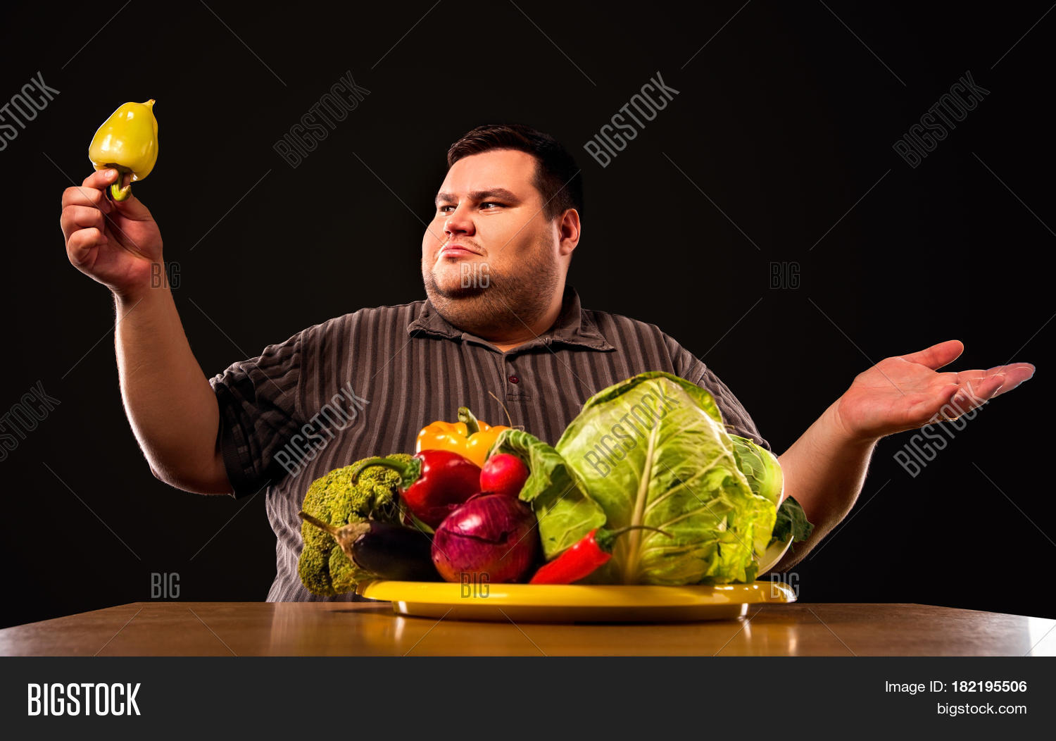 Diet Fat Man Eating Image & Photo (Free Trial) | Bigstock