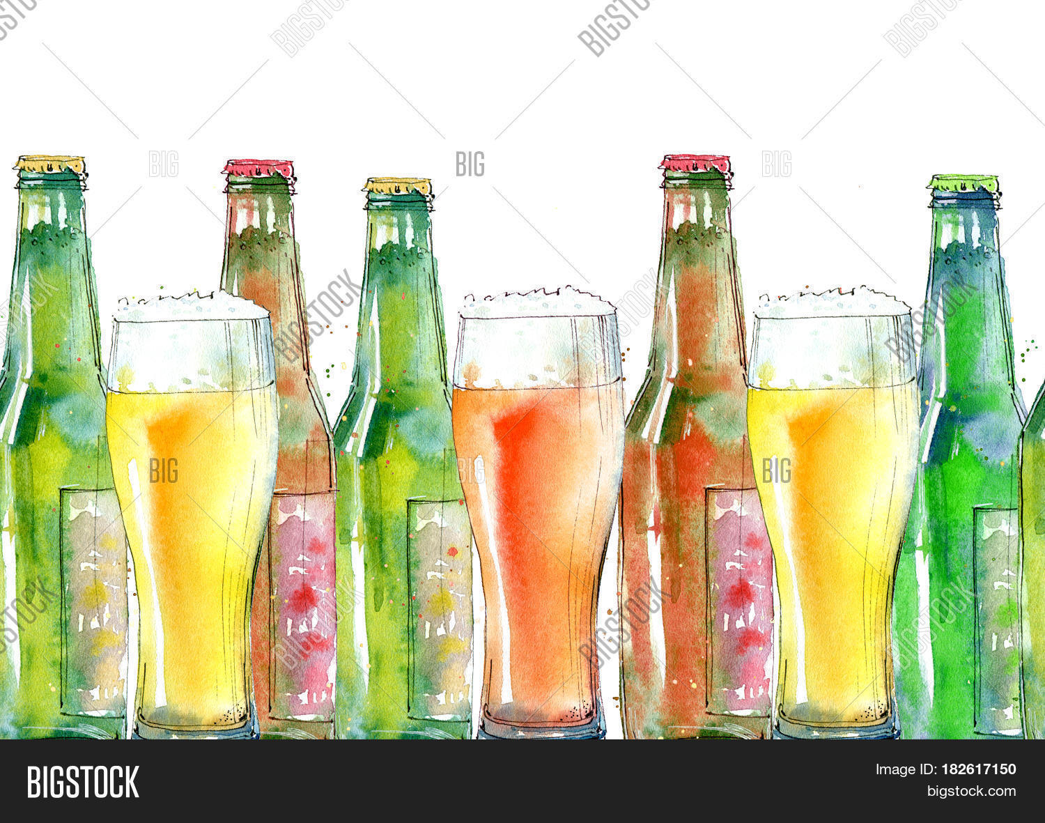 Seamless Border Beer Image & Photo (Free Trial) | Bigstock
