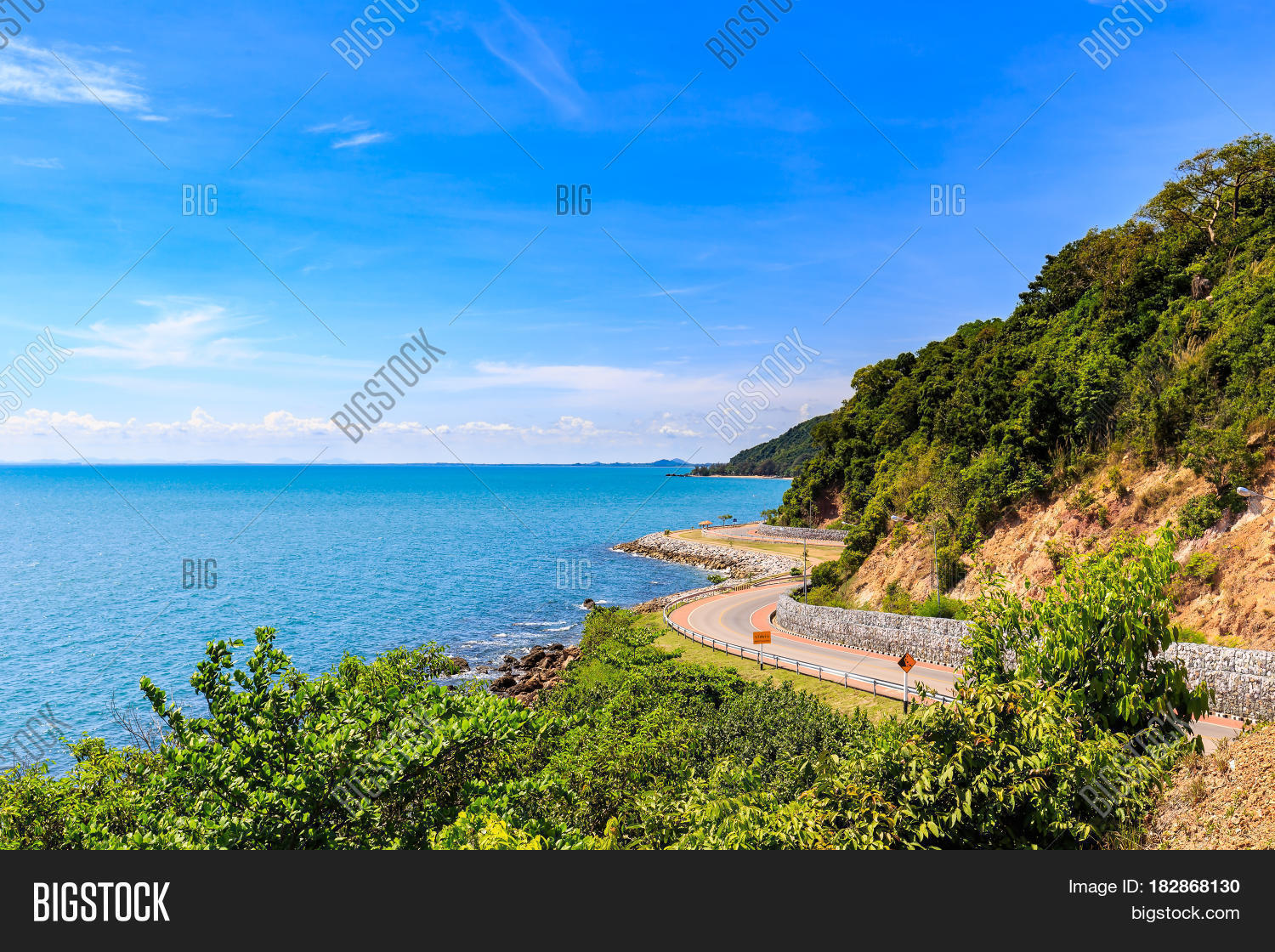 Curve Road Sea View Image & Photo (Free Trial) | Bigstock