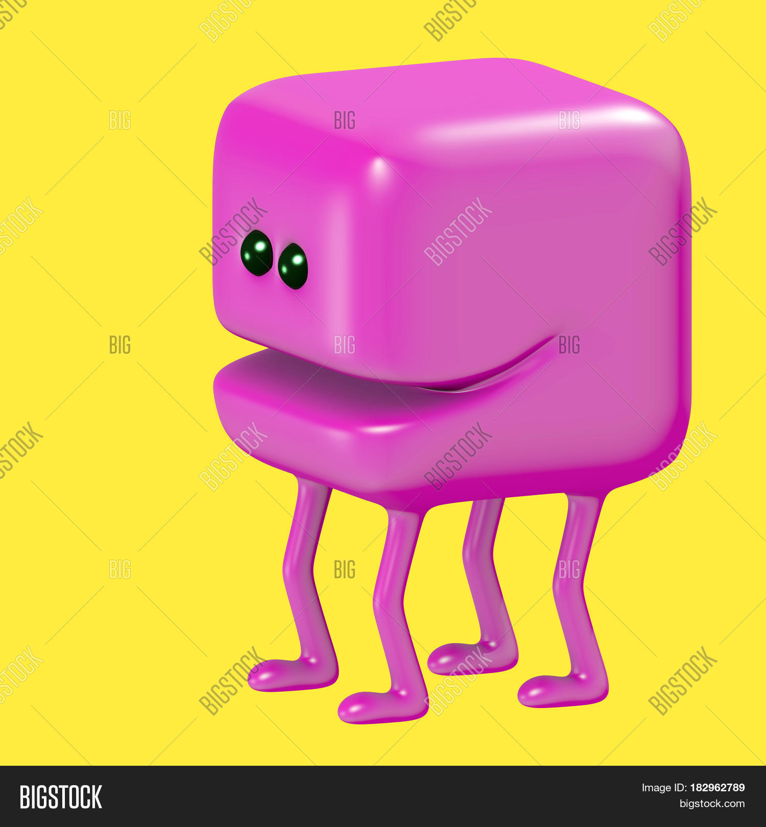Cute Smiling Cube On Image & Photo (Free Trial) | Bigstock