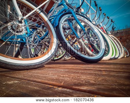 Many Bikes Row On Image & Photo (Free Trial) | Bigstock