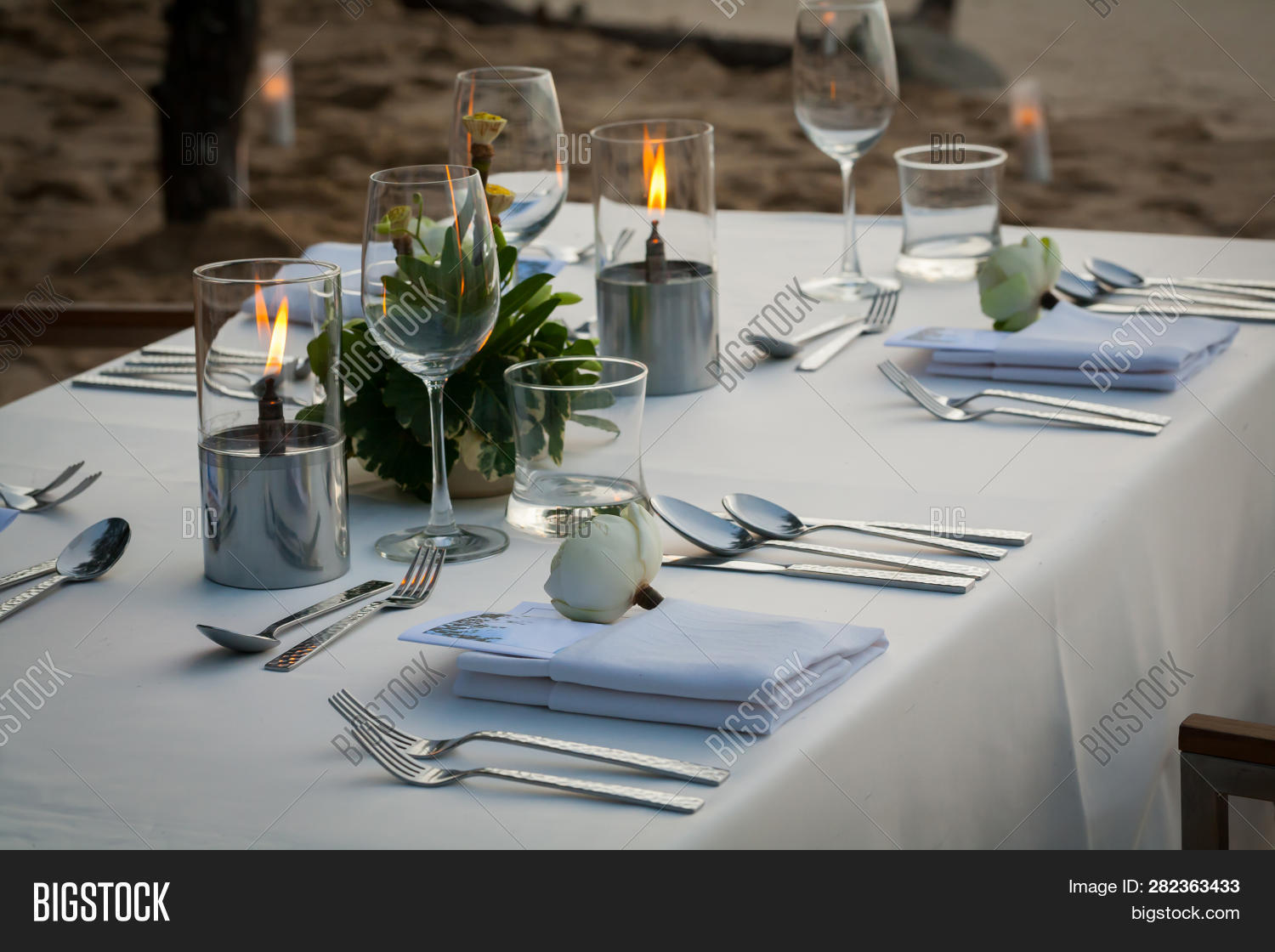 Dinner Table On Beach Image & Photo (Free Trial) | Bigstock