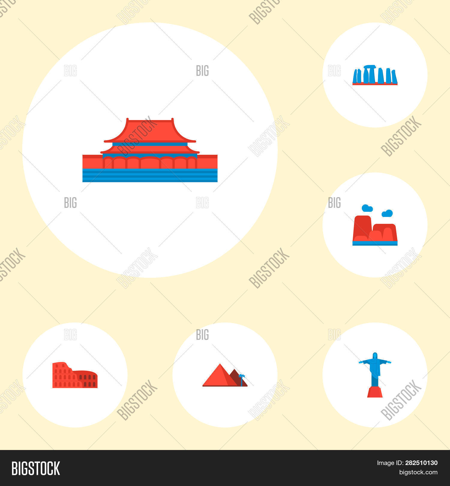 Set Famous Icons Flat Image & Photo (Free Trial) | Bigstock