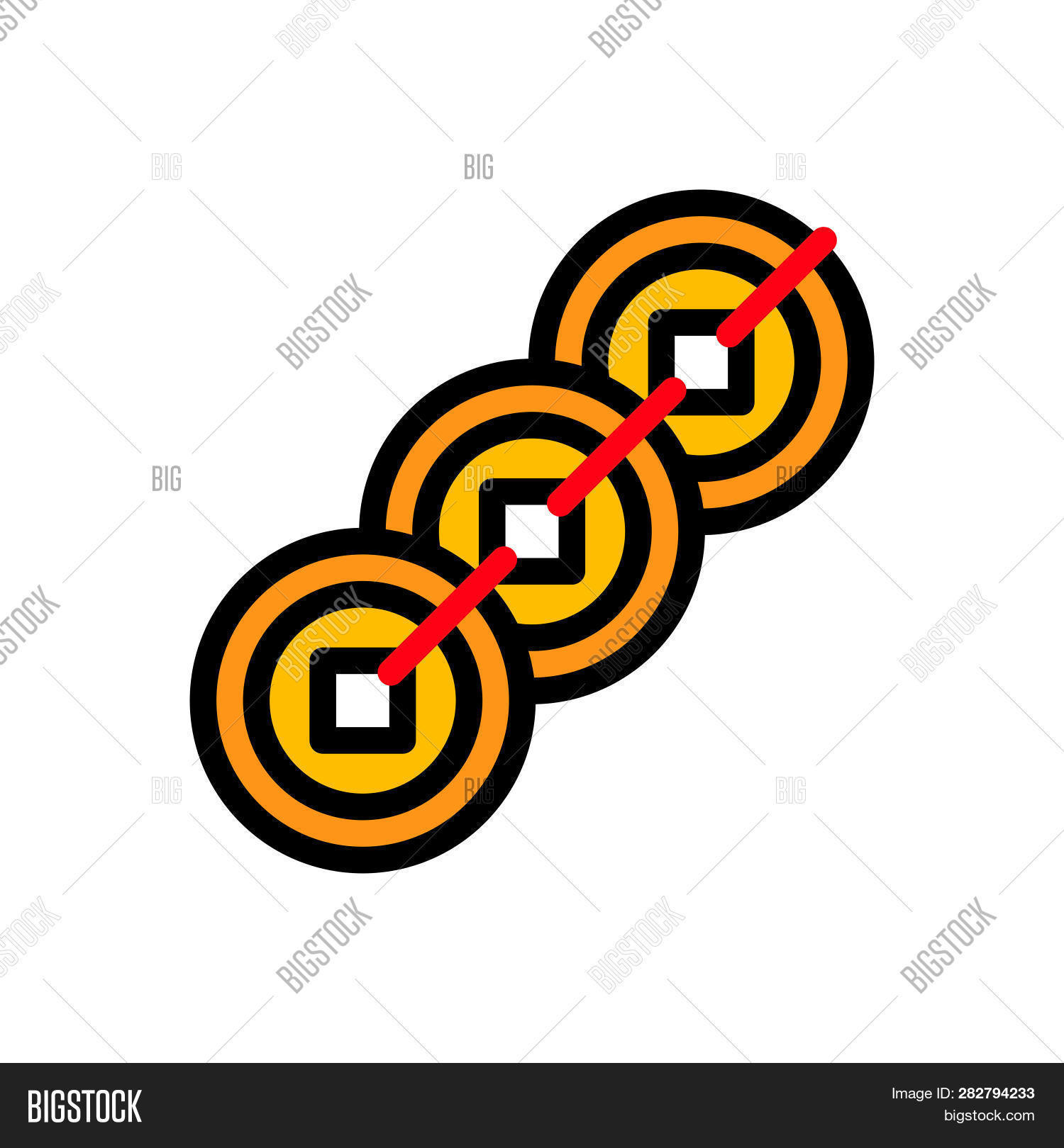 Chinese Gold Coin Vector