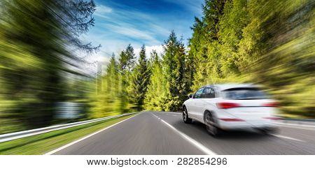 White Car Moving On Image & Photo (Free Trial) | Bigstock