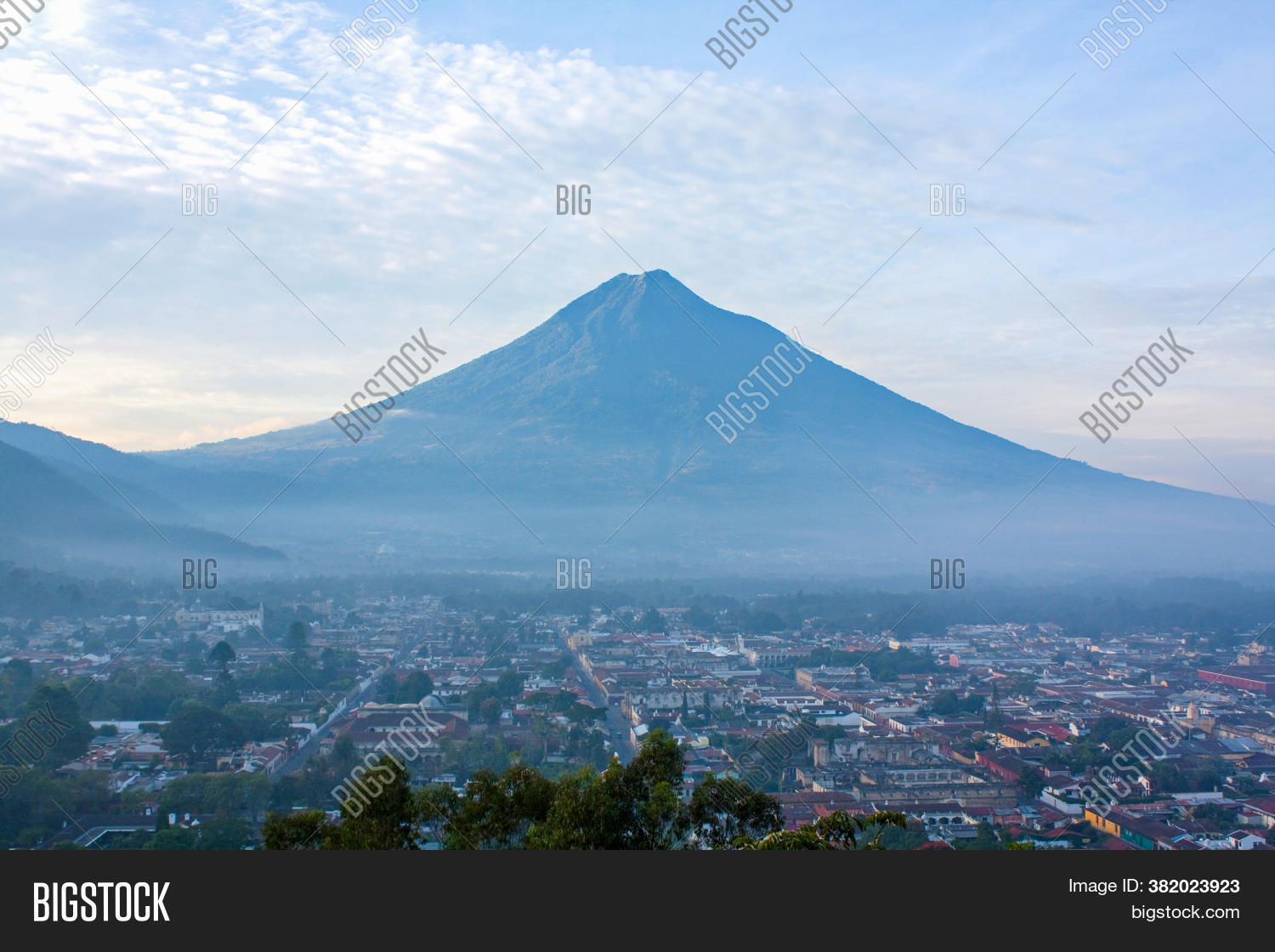 Agua Volcano Over Image & Photo (Free Trial) | Bigstock