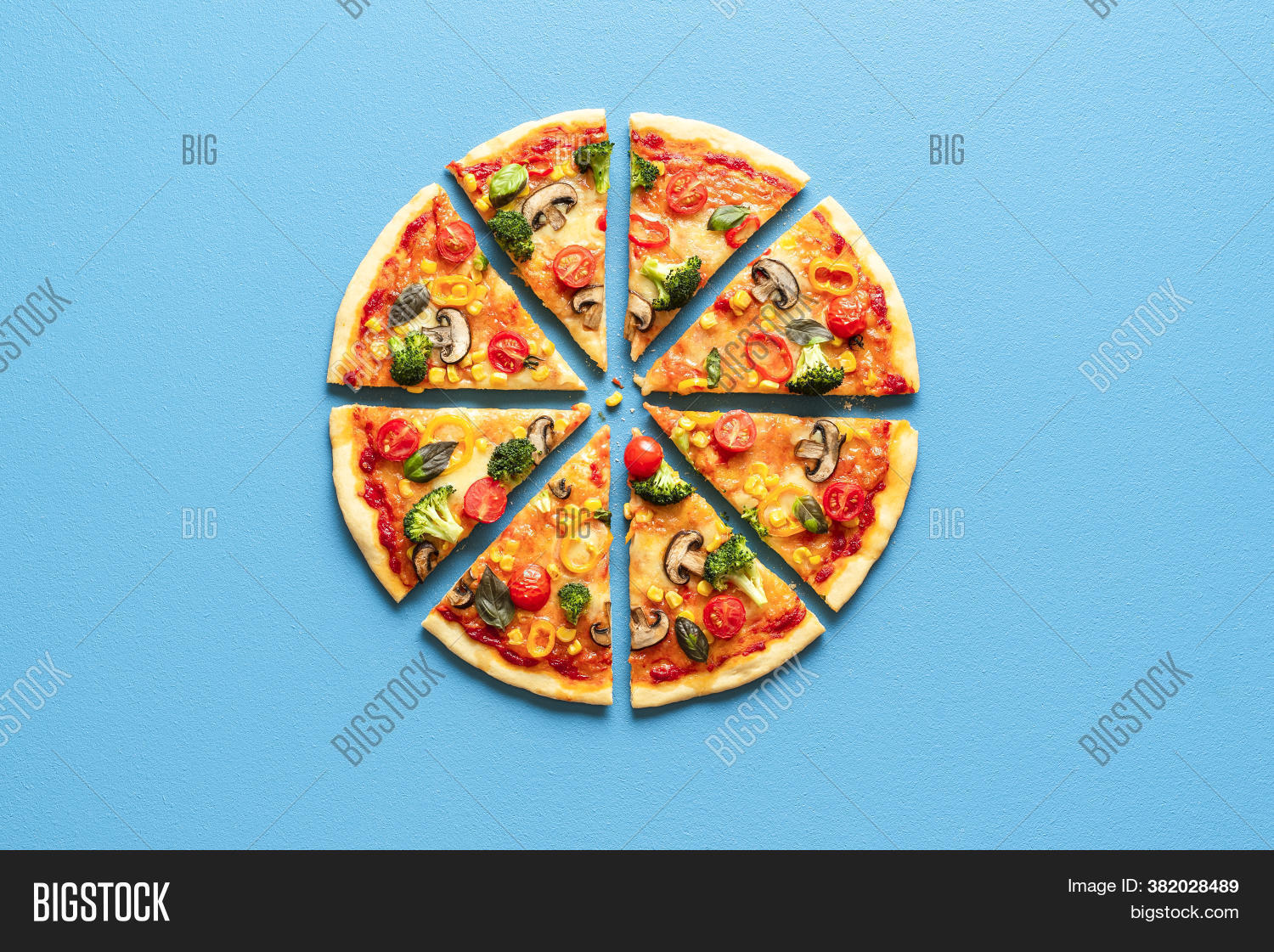 Top View Sliced Pizza Image & Photo (Free Trial) | Bigstock