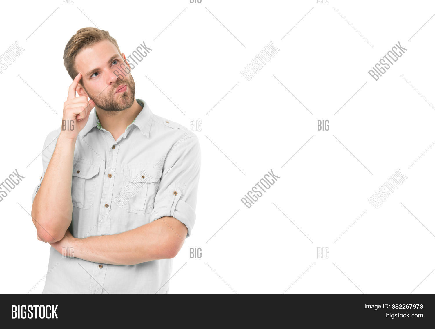 Guy Thoughtful Touches Image & Photo (Free Trial) | Bigstock