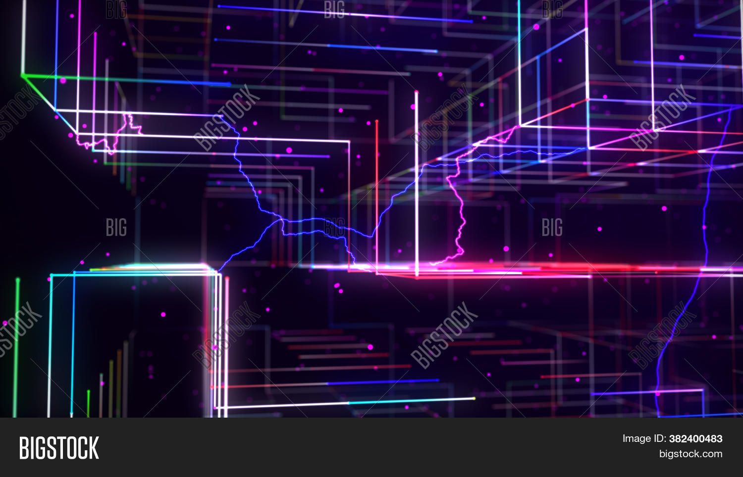 Abstract Neon Cube. Image & Photo (Free Trial) | Bigstock
