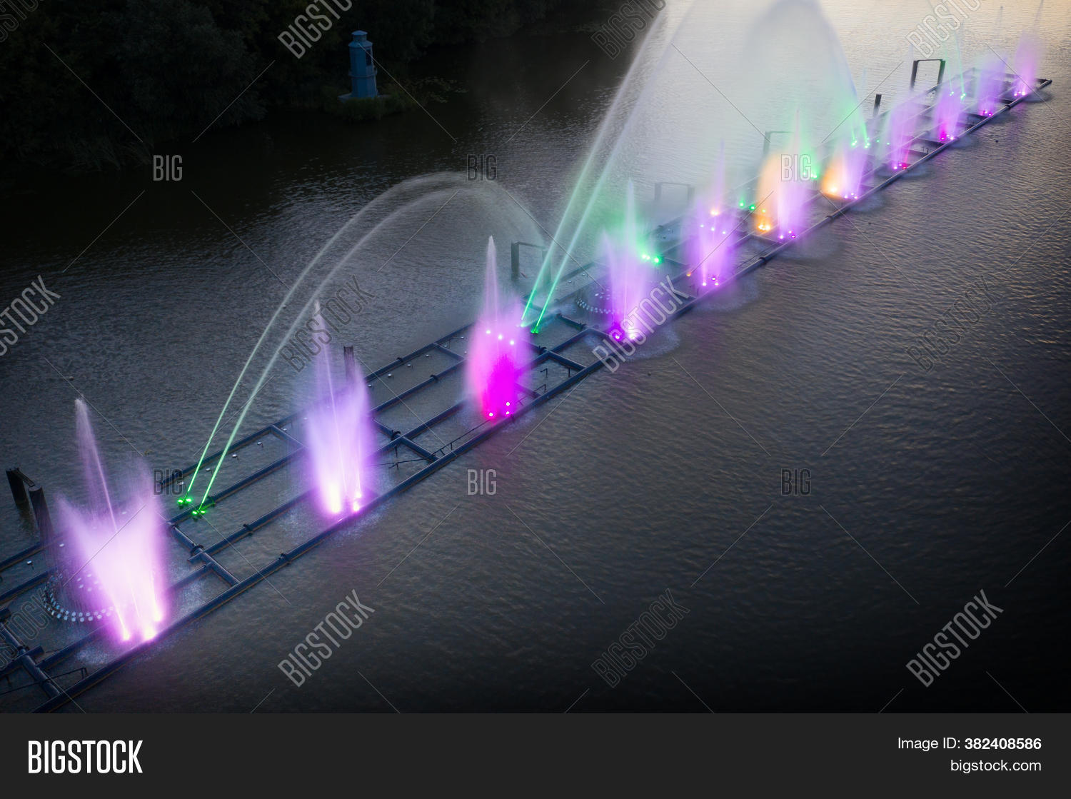 Colored Fountain On Image & Photo (Free Trial) | Bigstock