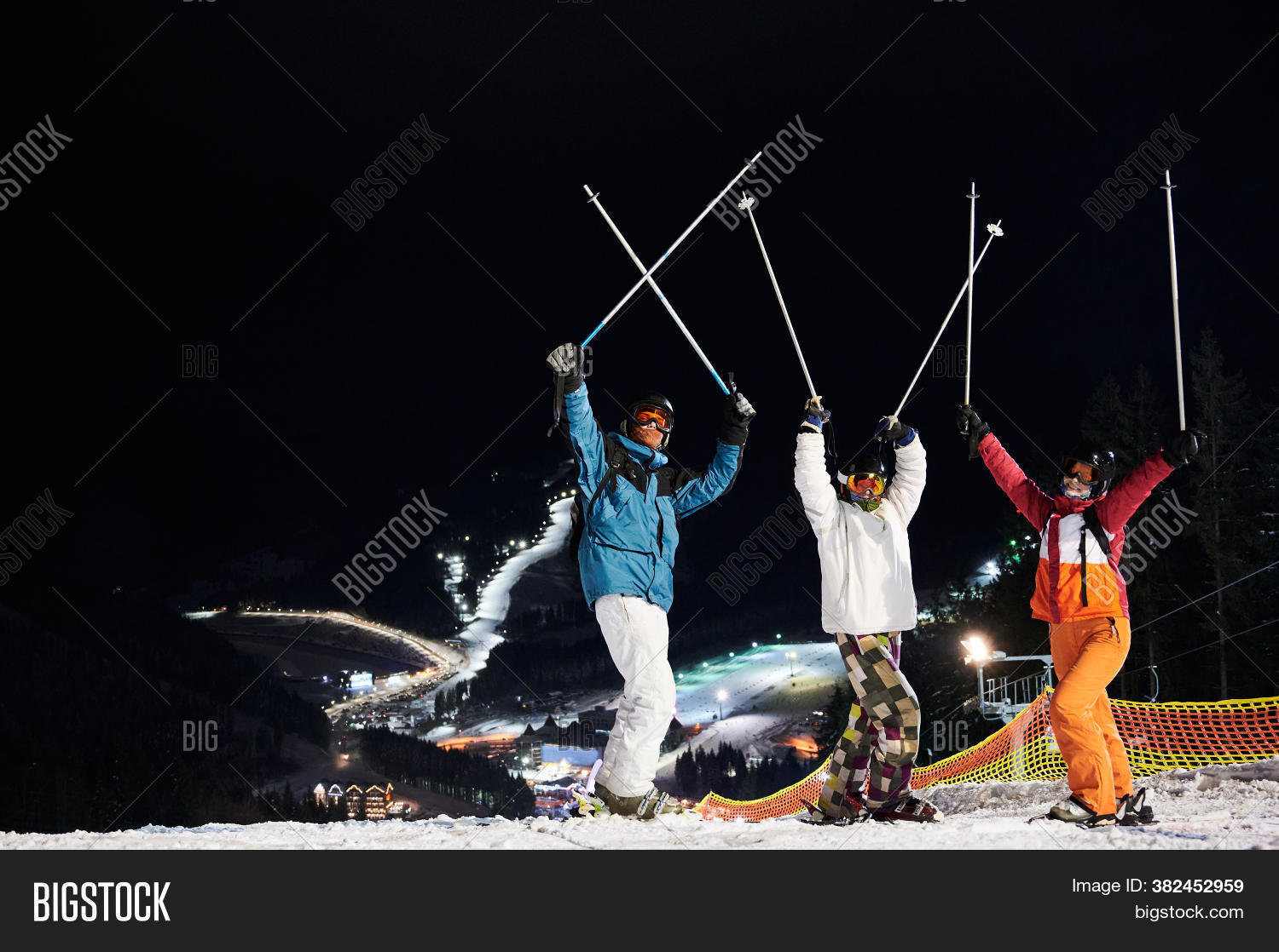 Happy Skiers Team Image & Photo (Free Trial) | Bigstock