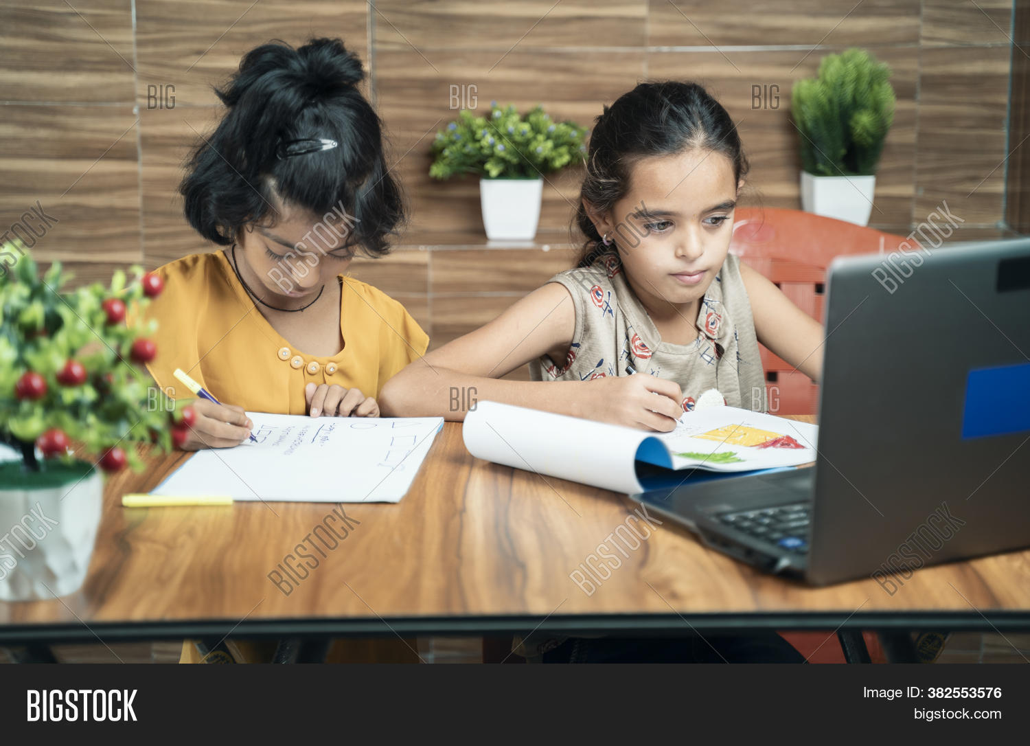 Two Kids Busy Writing Image & Photo (Free Trial) | Bigstock