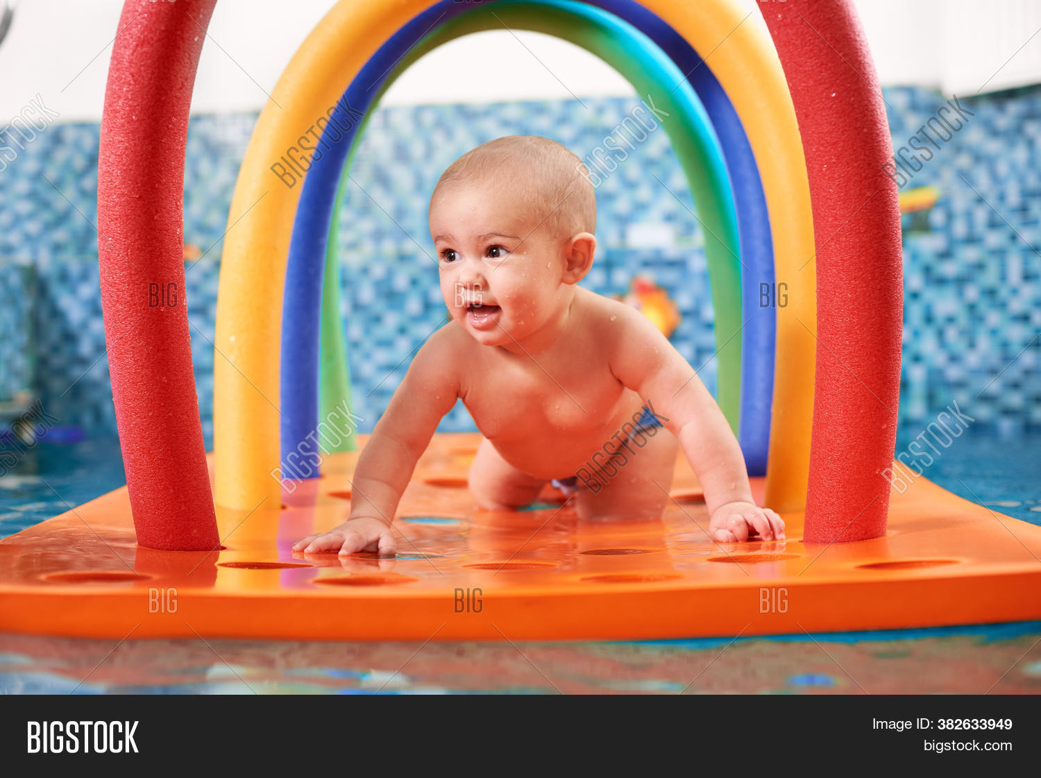 Happy Child Crawling Image & Photo (Free Trial) | Bigstock