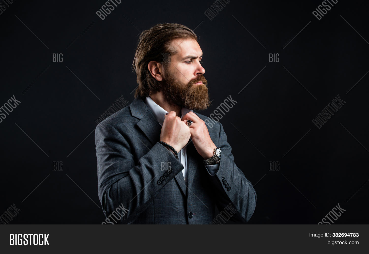 Man Beard Wear Grey Image & Photo (Free Trial) | Bigstock