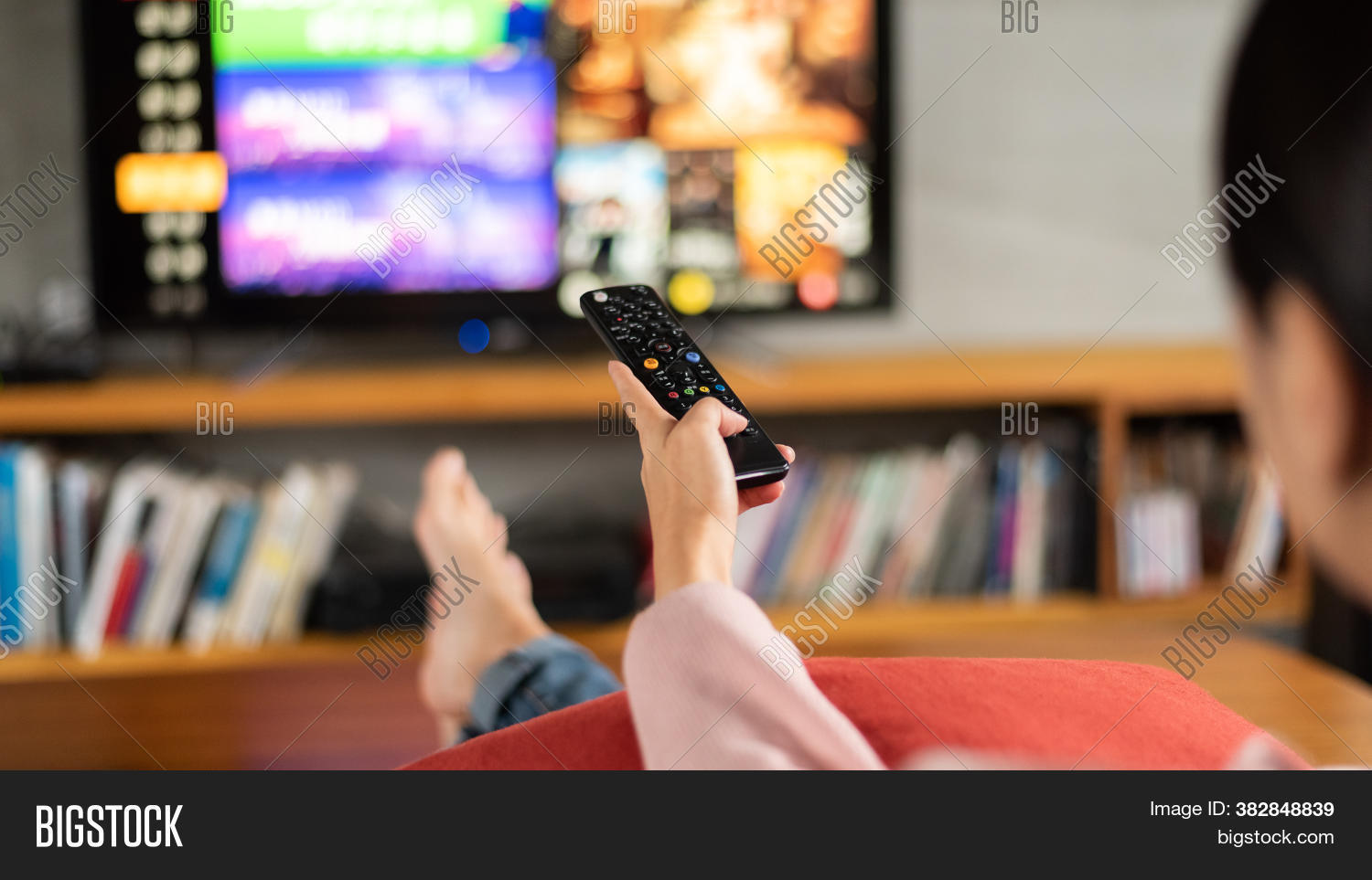 Woman Watch Tv Home Image & Photo (Free Trial) | Bigstock
