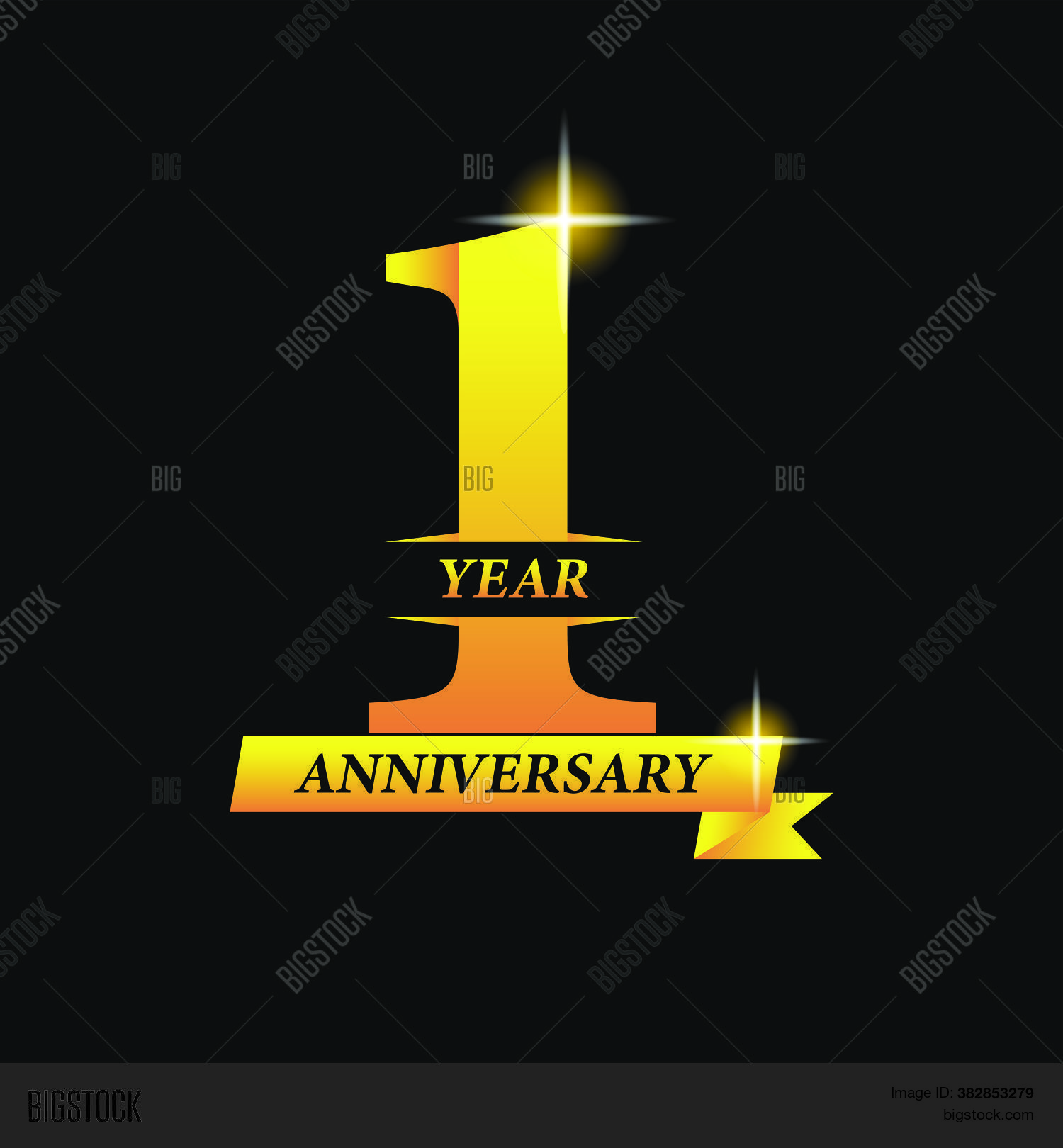 1st Year Anniversary Vector & Photo (Free Trial) | Bigstock