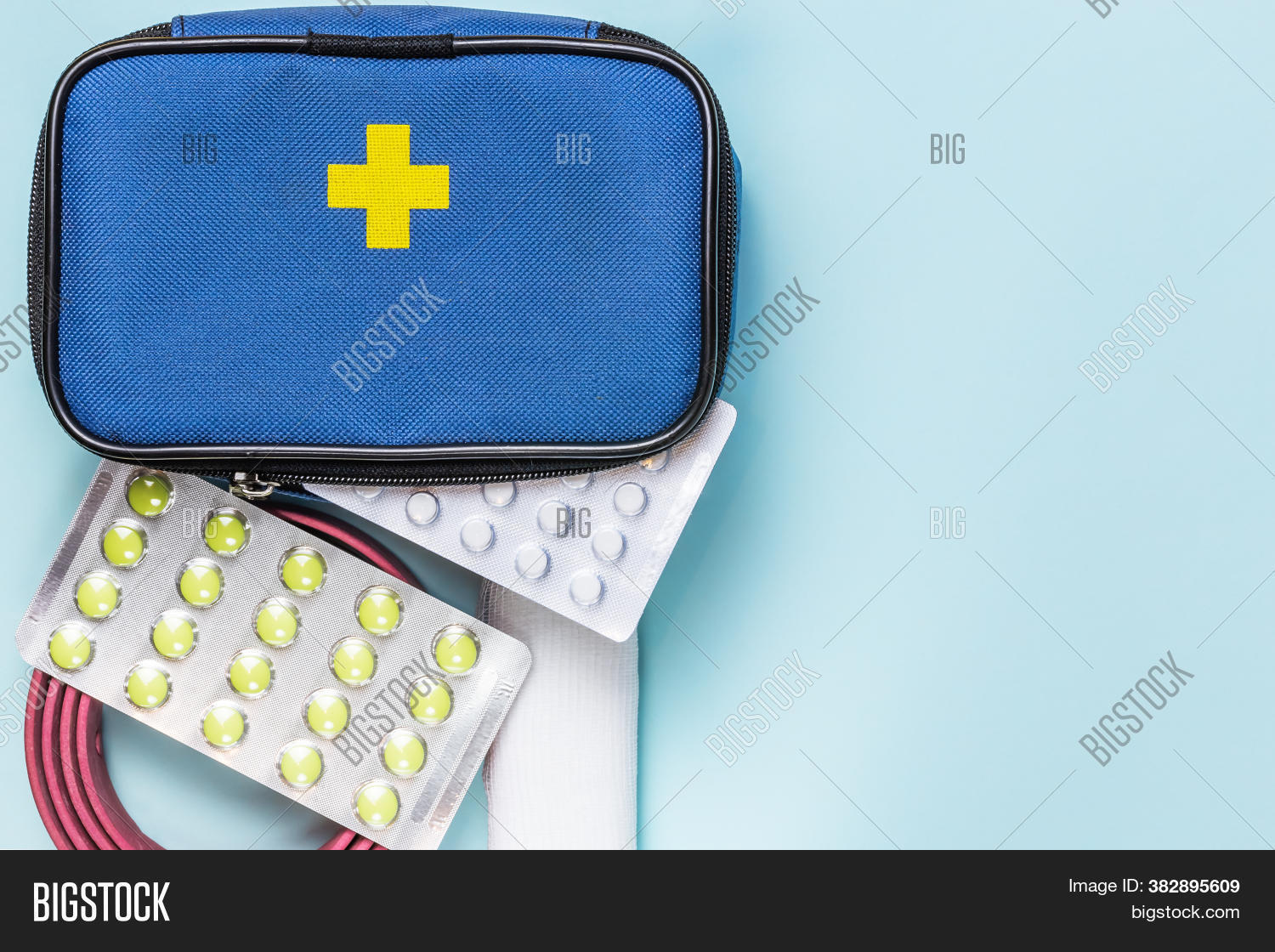 First Aid Kit On Blue Image & Photo (Free Trial) | Bigstock