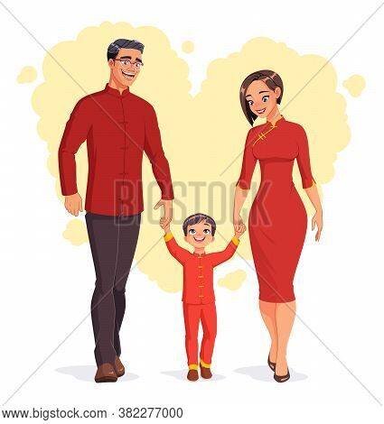 Happy Chinese Family Vector & Photo (Free Trial) | Bigstock