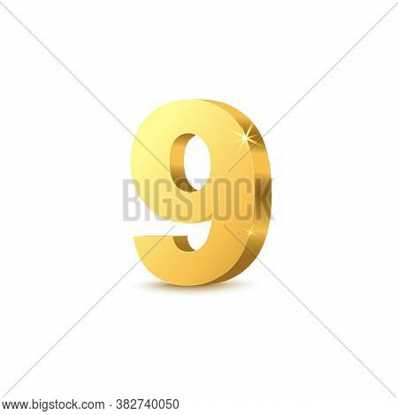 Gold Number 9 - Vector & Photo (Free Trial) | Bigstock