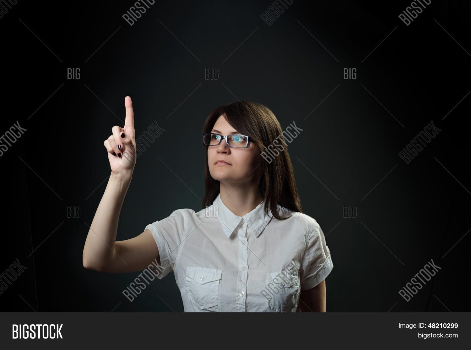 Woman Push Button Image & Photo (Free Trial) | Bigstock