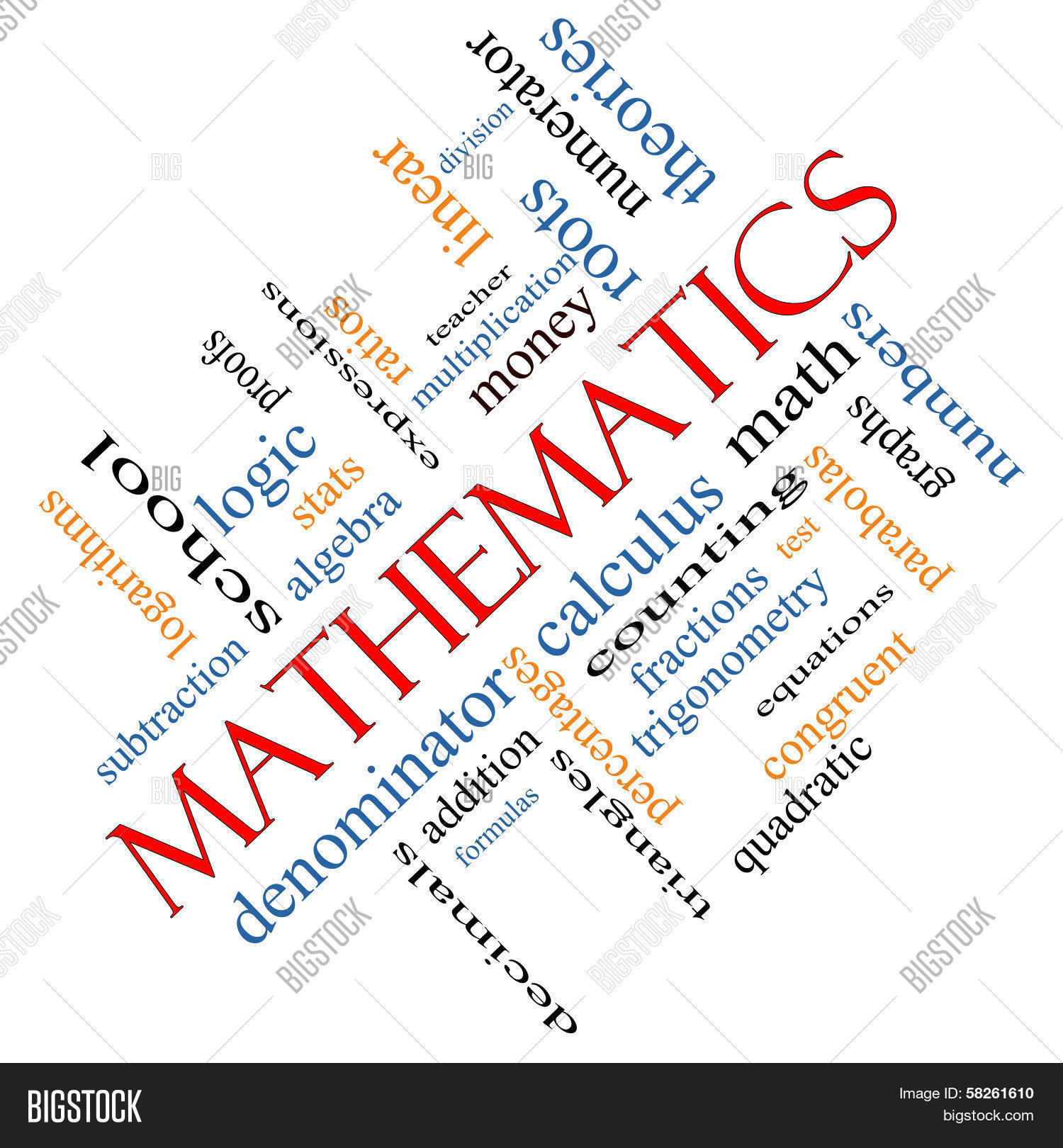 Mathematics Word Cloud Image & Photo (Free Trial) | Bigstock
