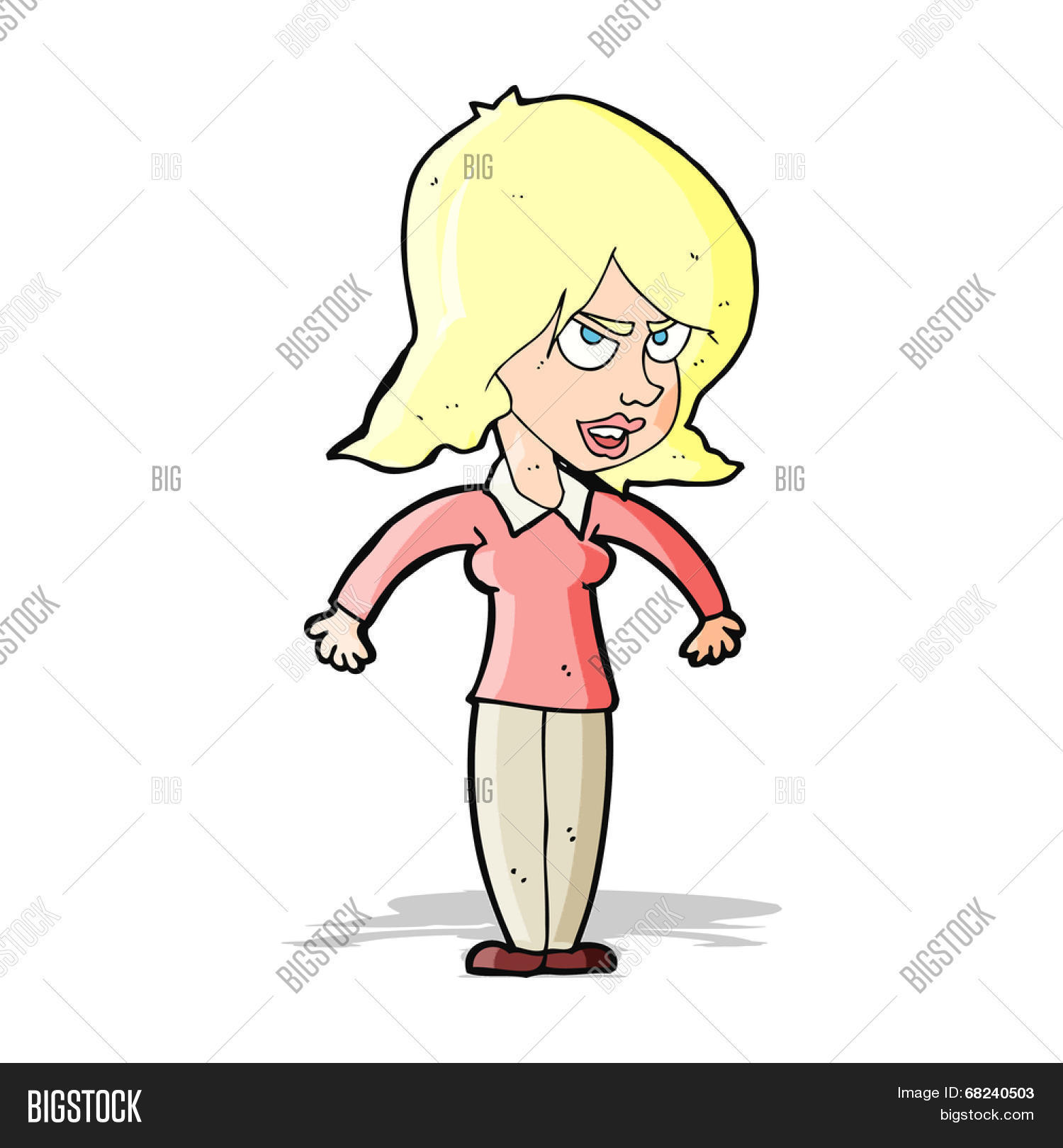 Cartoon Mean Woman Vector & Photo (Free Trial) | Bigstock