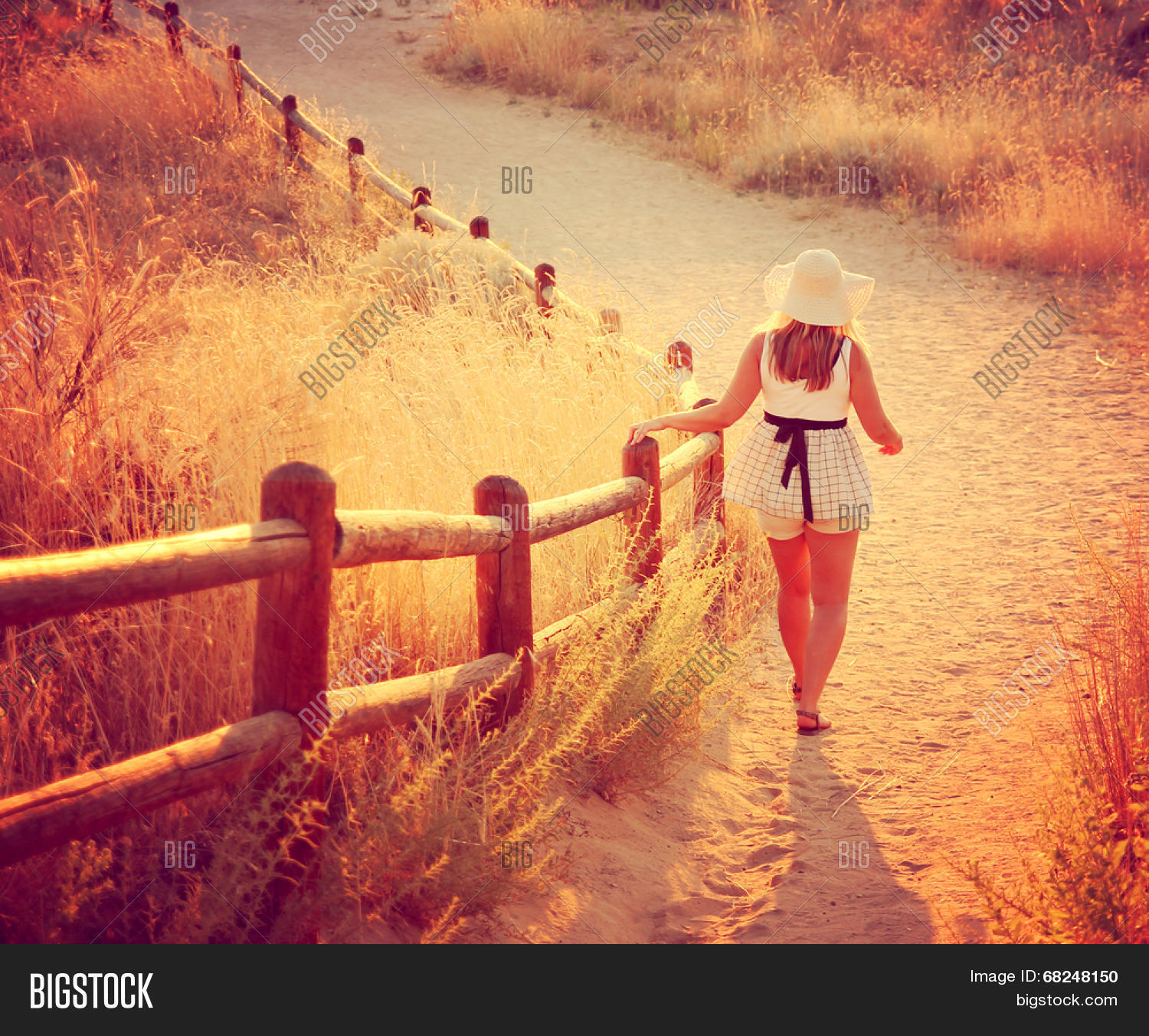 Woman Walking On Path Image & Photo (Free Trial) | Bigstock