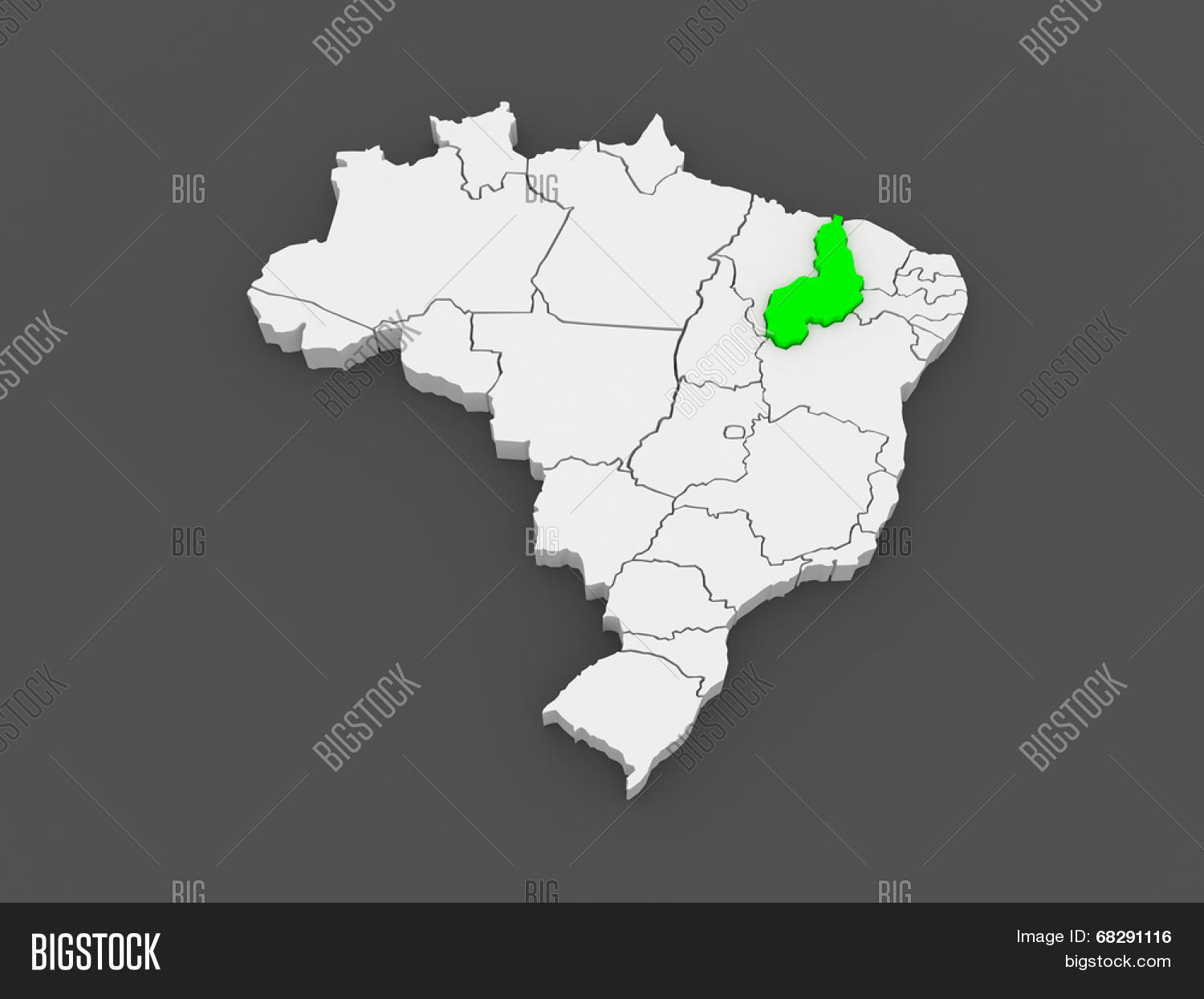 Map Piaui. Brazil. 3d Image & Photo (Free Trial) | Bigstock