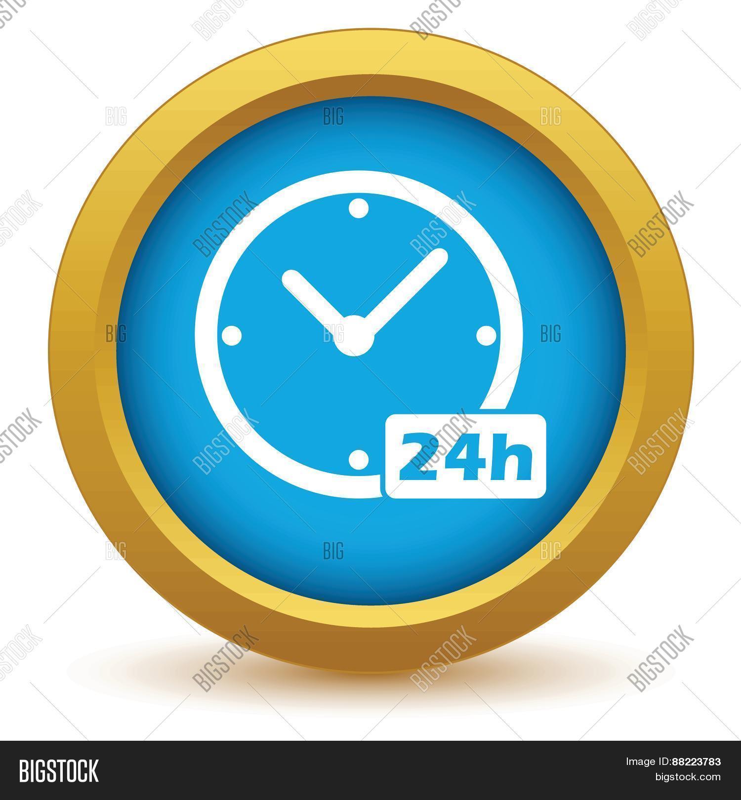 Gold Clock Icon Vector & Photo (Free Trial) | Bigstock