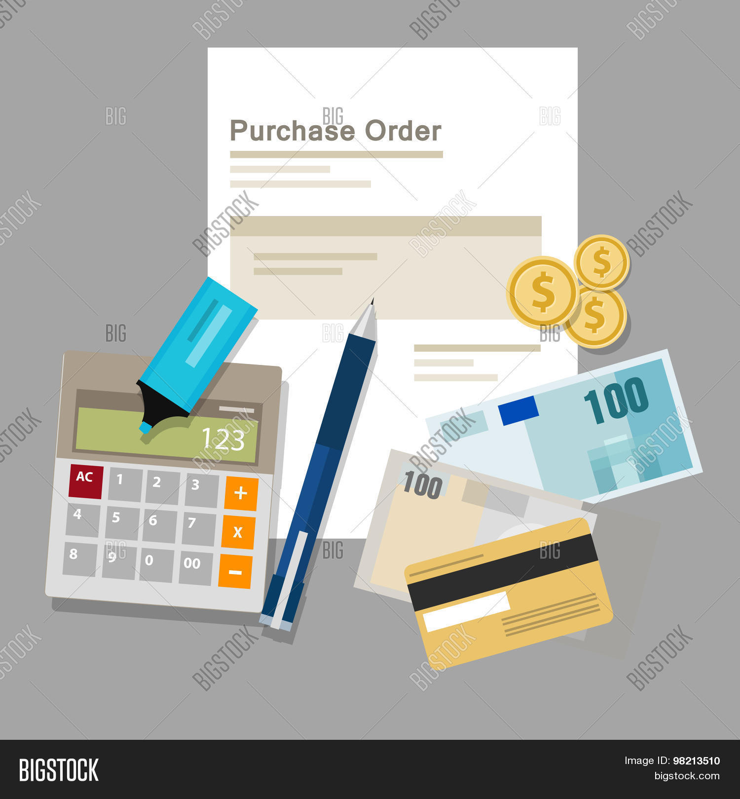 Purchase Order Po Vector & Photo (Free Trial) | Bigstock