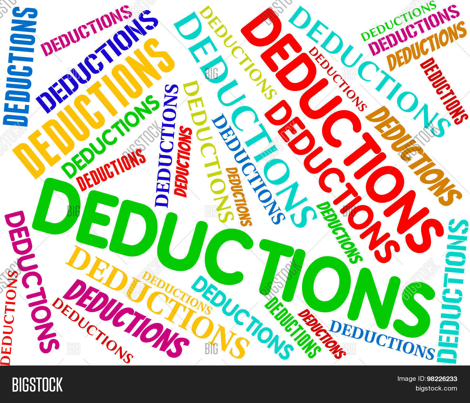 Deductions Words Image & Photo (Free Trial) | Bigstock