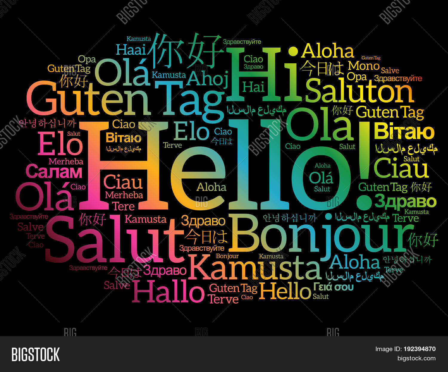 Hello Word Cloud Image & Photo (Free Trial) | Bigstock
