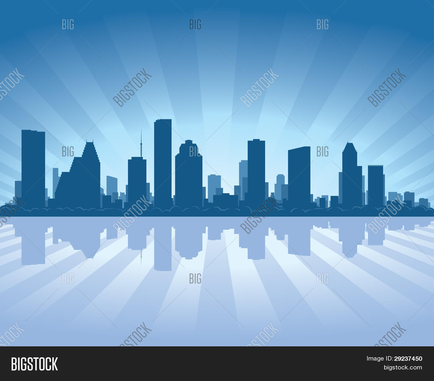 Houston Skyline Vector & Photo (Free Trial) | Bigstock