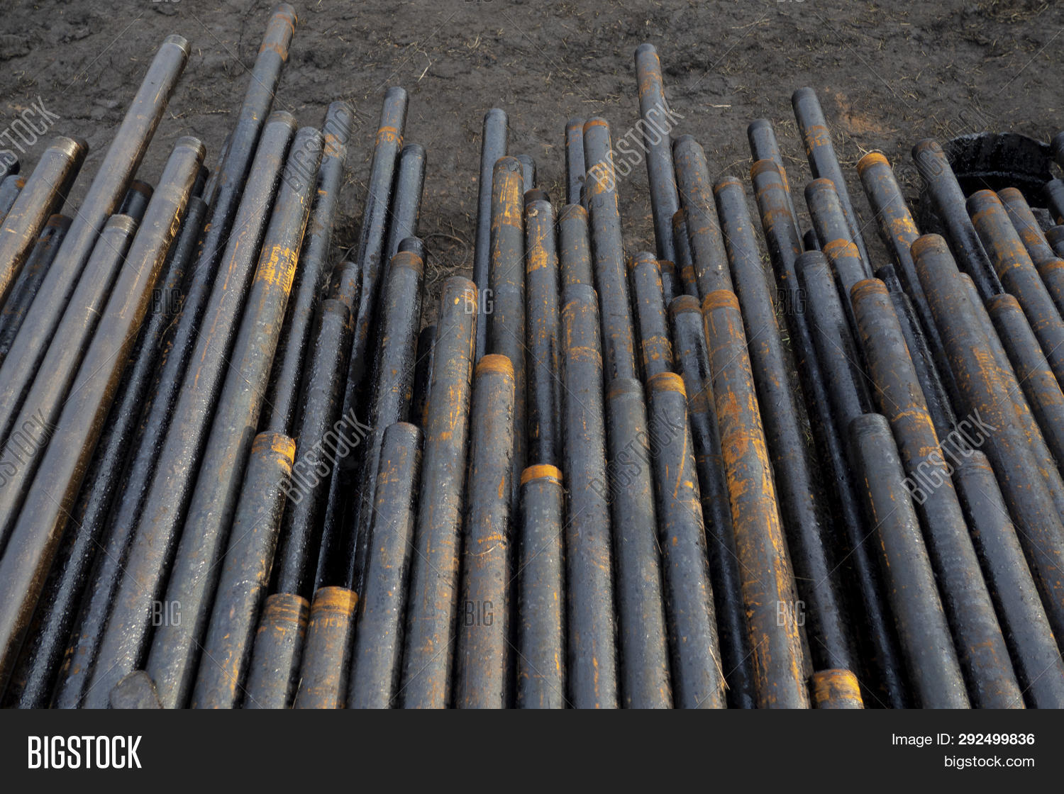Oil Drill Pipe. Laid Image & Photo (Free Trial) | Bigstock