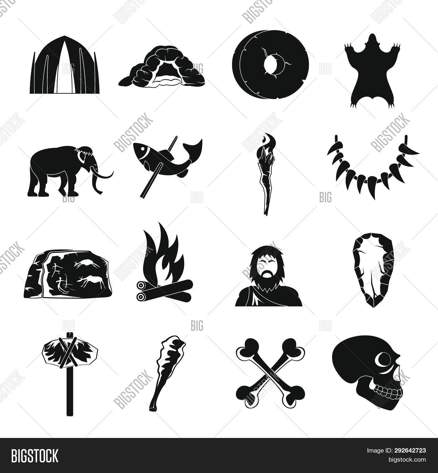 Caveman Icons Set. Image & Photo (Free Trial) | Bigstock