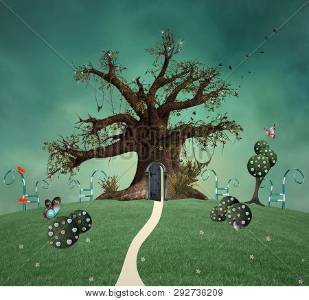 Magic Tree Open Door Image & Photo (Free Trial) | Bigstock