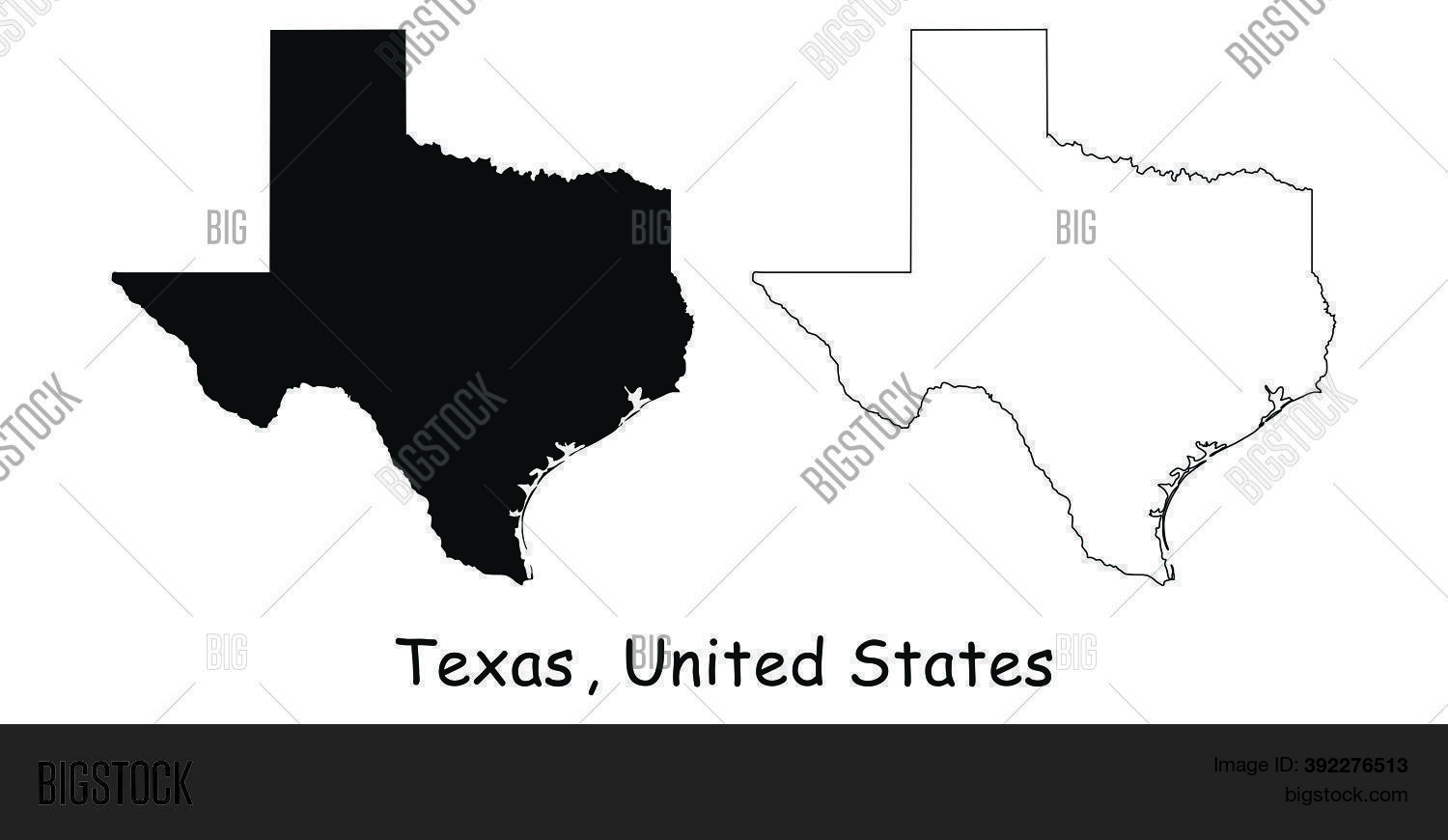 Texas Tx State Map Vector & Photo (Free Trial) | Bigstock