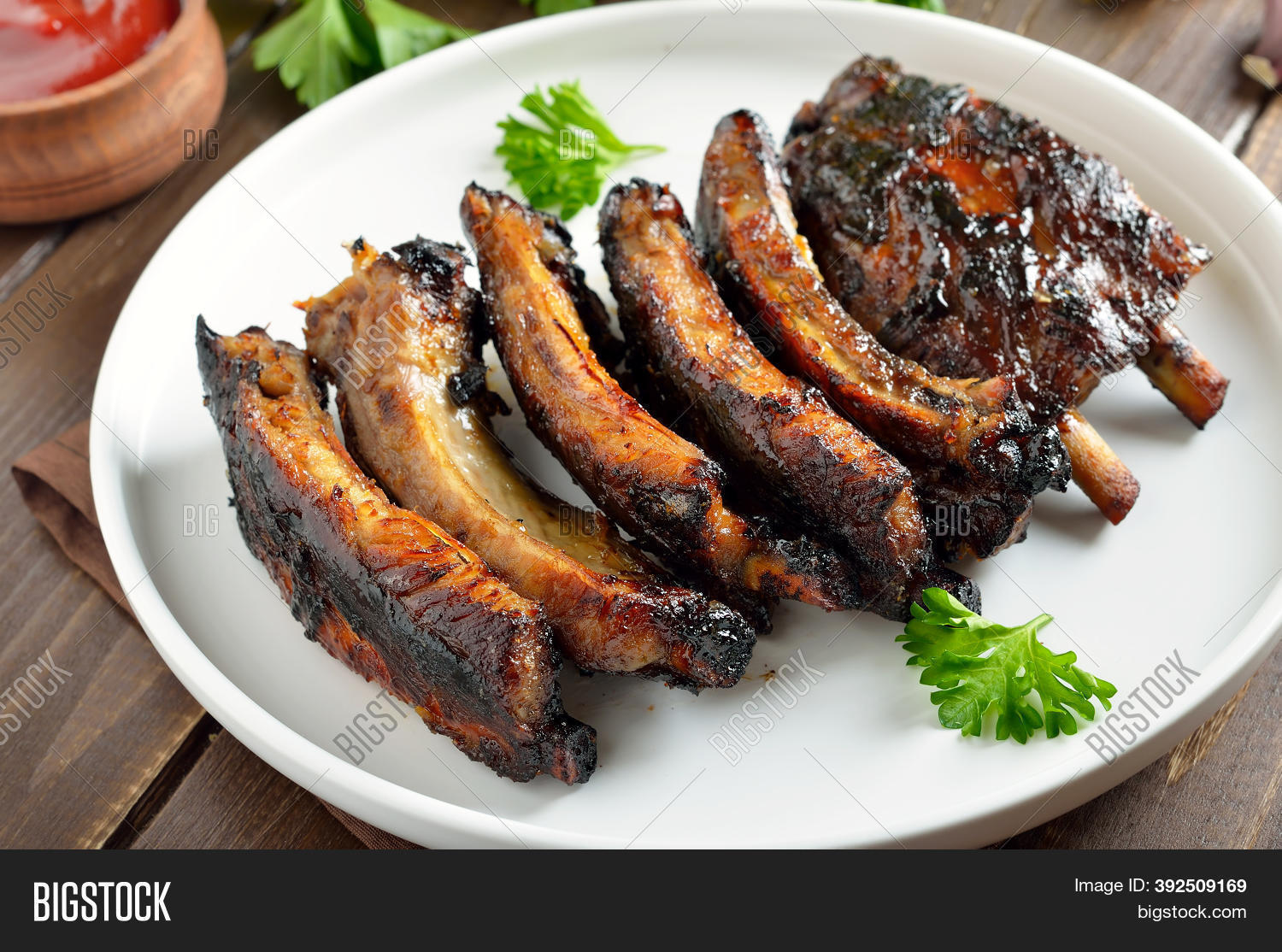 Grilled Pork Ribs On Image & Photo (Free Trial) | Bigstock