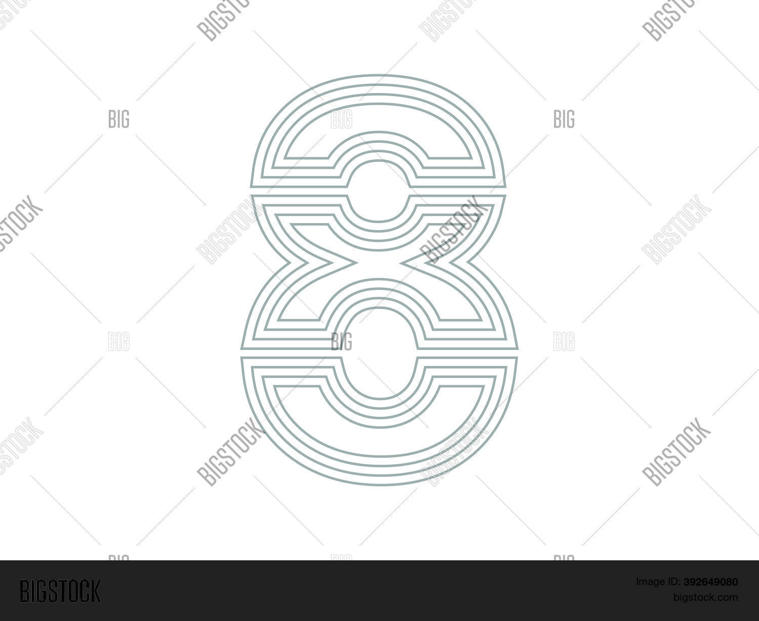 8 Font Number Vector Vector & Photo (Free Trial) | Bigstock