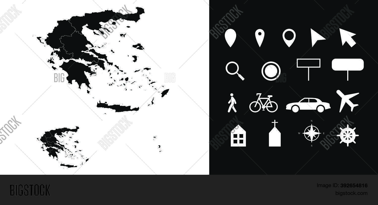 Map Greece Vector & Photo (Free Trial) | Bigstock