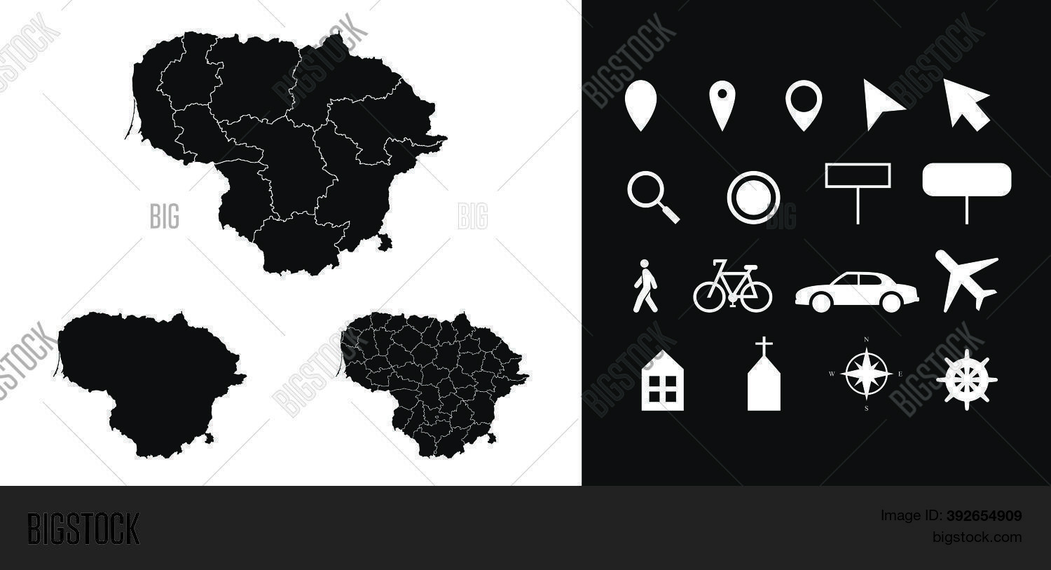 Map Lithuania Vector & Photo (Free Trial) | Bigstock