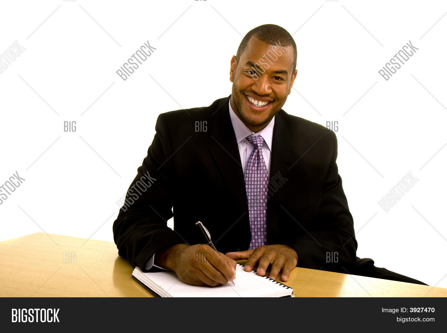 Black Man Writing Desk Image & Photo (Free Trial) | Bigstock