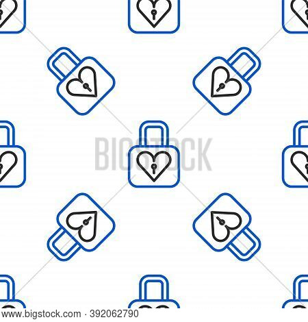 Line Lock And Heart Icon Isolated Seamless Pattern On White Background ...