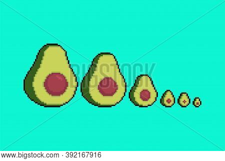 Avocado Pixel Art Set Vector & Photo (Free Trial) | Bigstock