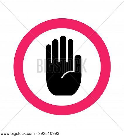 No Entry Hand Sign On Vector & Photo (Free Trial) | Bigstock