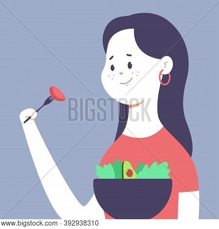 Cute Girl Eating Vector & Photo (Free Trial) | Bigstock